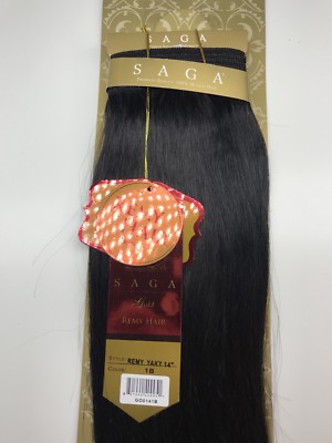 SAGA GOLD YAKY 14"_#1B_100% HUMAN REMY HAIR WEAVE STRAIGHT EXTENSION | eBay