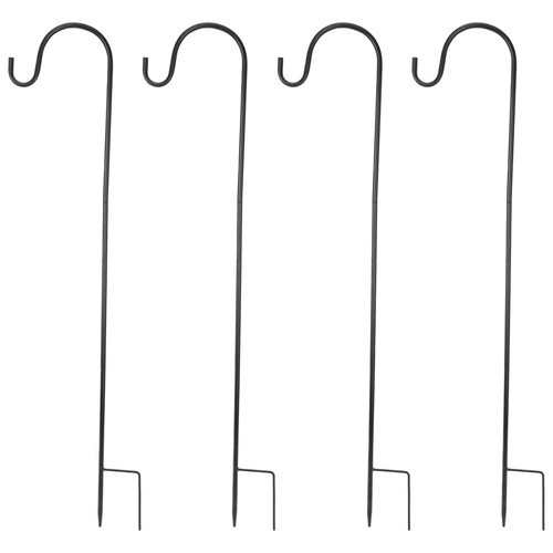 2X(4 Pcs Adjustable Shepherd Crook Hooks,Festoon Pole with Base,Garden ...