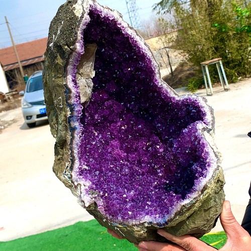 23.8LB Natural Amethyst geode quartz cluster crystal specimen Healing ...
