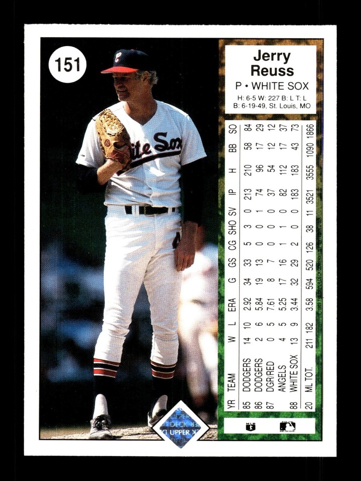 JERRY REUSS ⚾ 1989 Upper Deck Baseball #151 Chicago White Sox | eBay