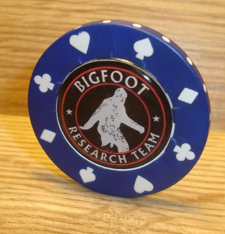 BIGFOOT RESEARCH TEAM epoxy dome Poker Chip Golf Ball Marker Card Guard ...