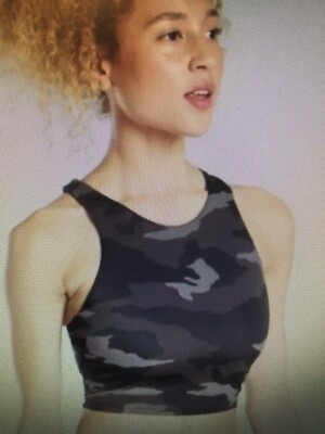 Athleta D-DD Freestyle Camo Crop Bikini Top Longline bathing suit S ...