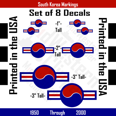 S. South Korea Roundel decals 8 stickers 1" 2" 3" 1950-2000 | eBay