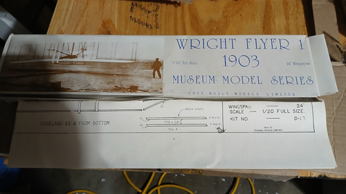Wright Flyer 1 1903 Museum Model Series Balsa Model Kit 24" Span Open ...
