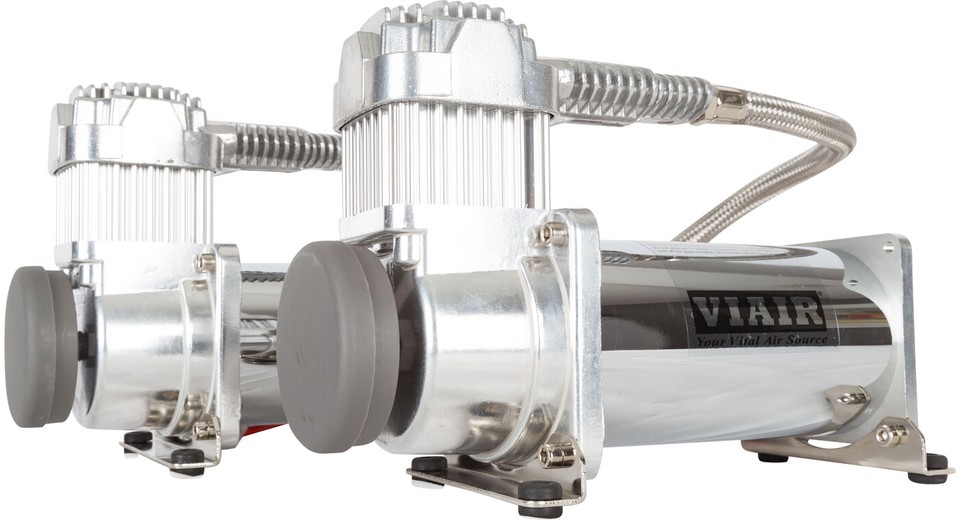 VIAIR Dual 380C Chrome Constant Duty Truck Mount Air Compressors Kit ...