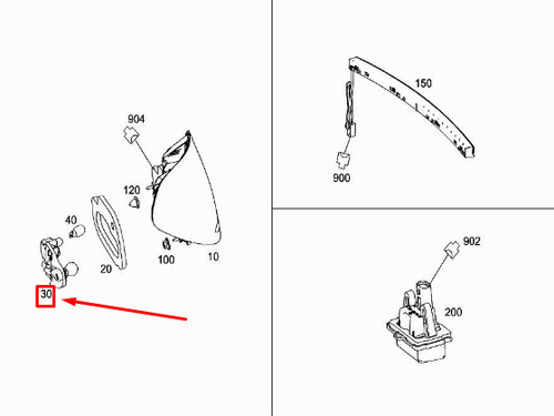 MERCEDES-BENZ C W205 REAR LEFT TAIL LIGHT BULB MOUNT A2058200077 | eBay