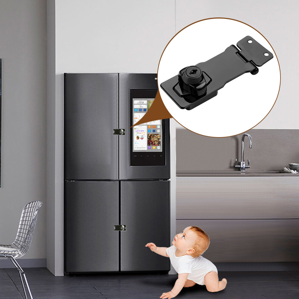 3inch 90 DegreeKeyed Hasp Lock Office Durable Latch Safety Door Cabinet ...