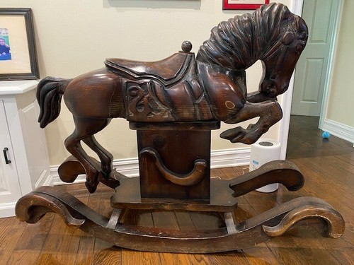 Antique Solid Wood Rocking Horse | eBay