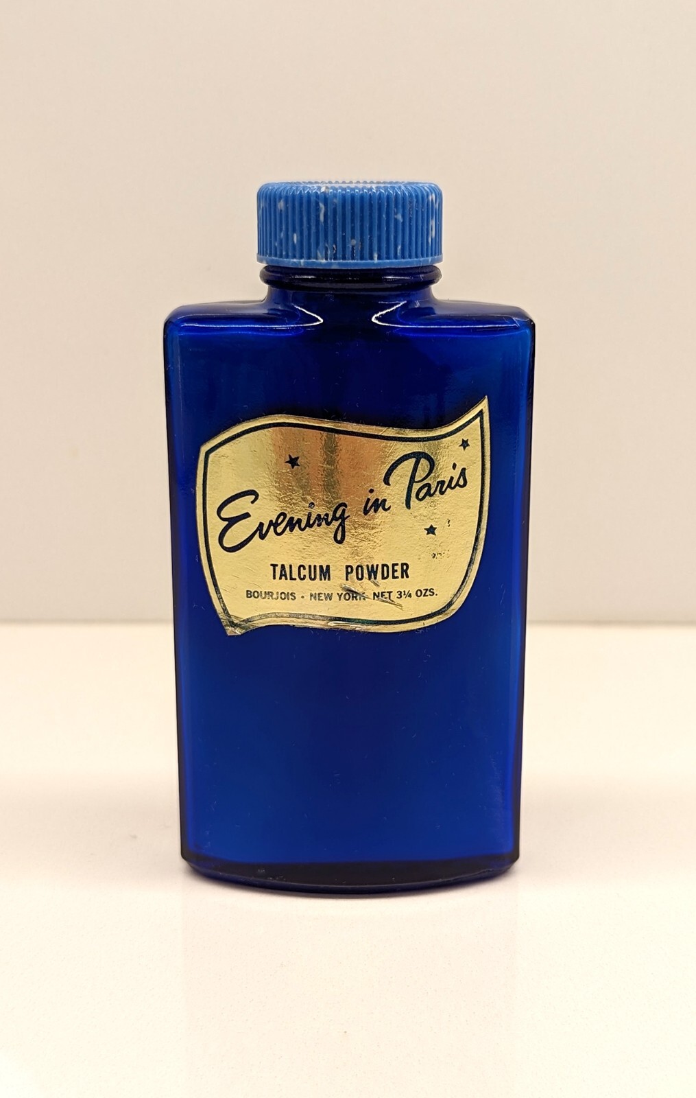 Vintage Evening In Paris Talcum Powder Cobalt Blue Bottle Full | eBay