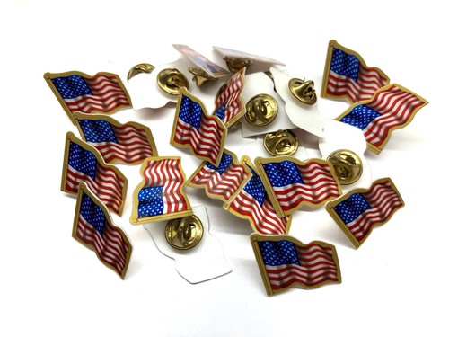 50 AMERICAN FLAG LAPEL PINS United States USA Tie Tack Badge SHIPPED ...