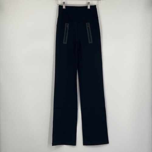 Zuda Womens Activewear Pants Black Stretch Zip Pockets Yoga Waist 2XS ...