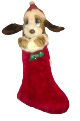 Vintage Sad Sam Dog Plush Christmas Stocking ECU - COLLECTIBLE | eBay