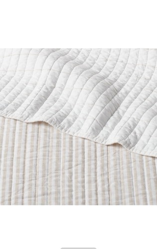 Threshold Queen Reversible Cotton Stripe Quilt Khaki New Quilt Only | eBay