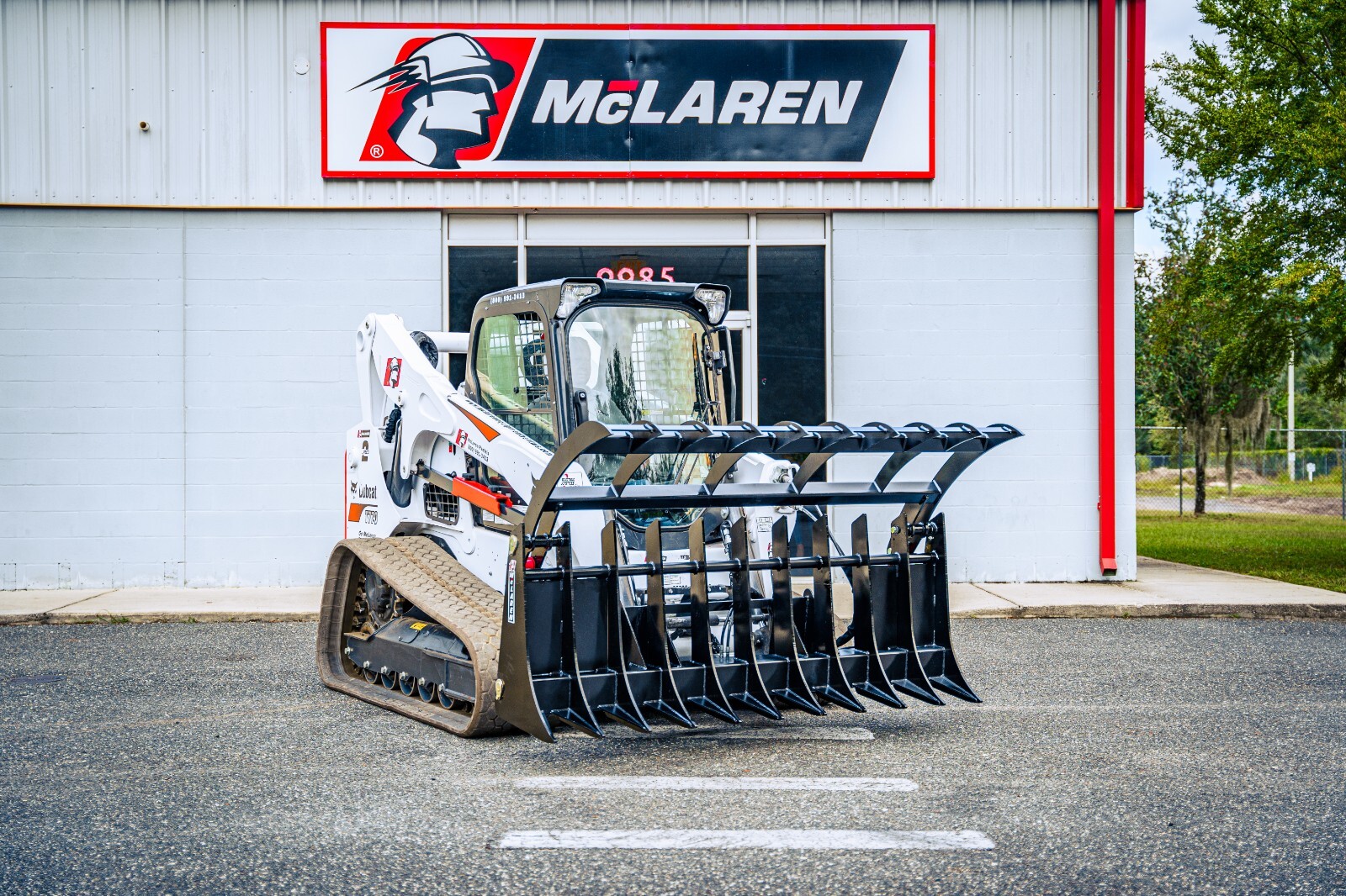 Root Rake Debris Silage Rock Skid Steer Attachment for Mustang 84" Wide ...