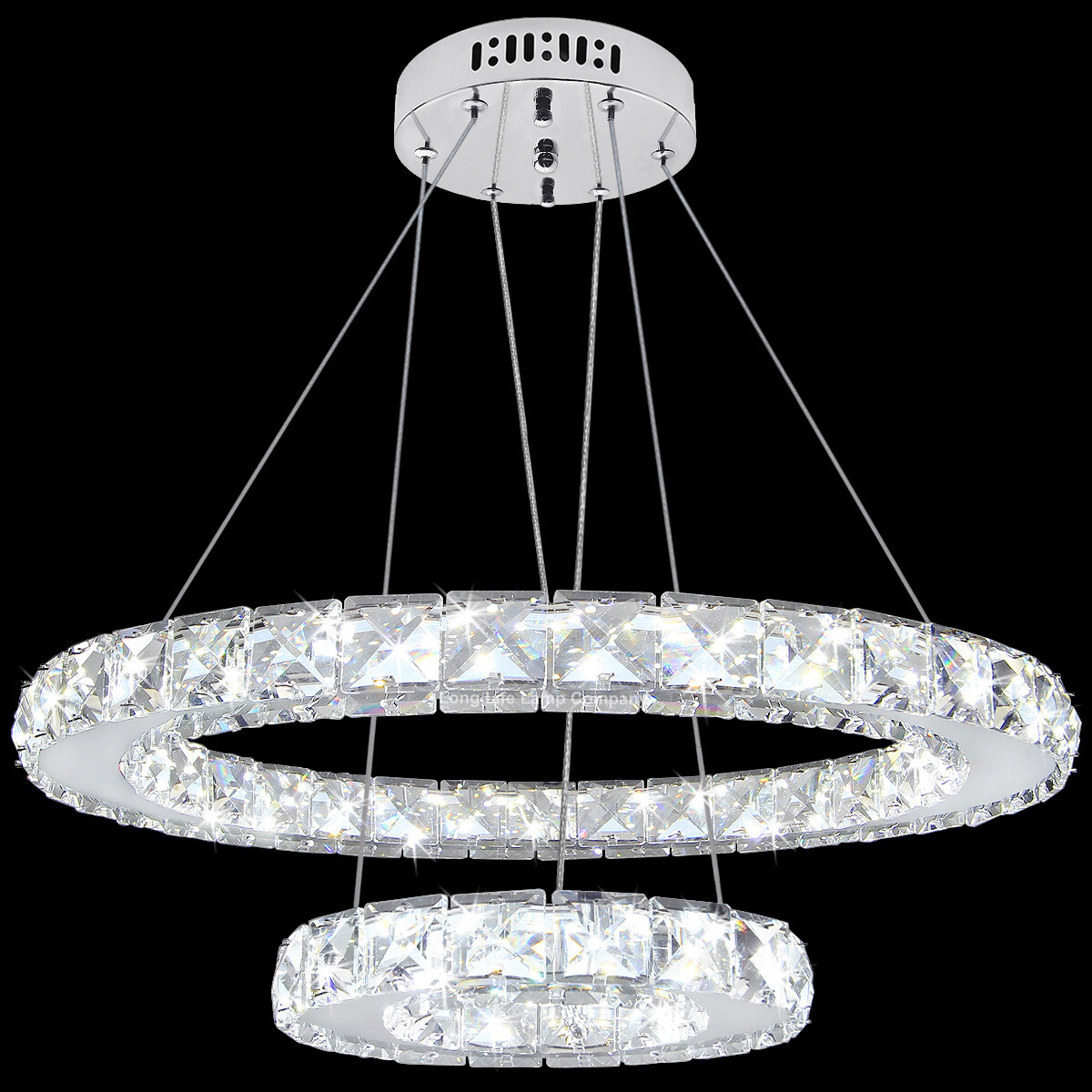 Circular Ring Pendant Light Commercial Modern Round LED 2 Ring Pendant