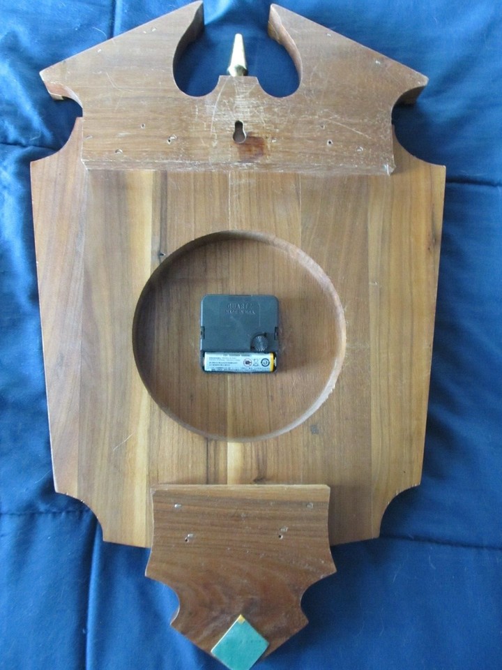 Solid walnut wall clock, good working order | eBay