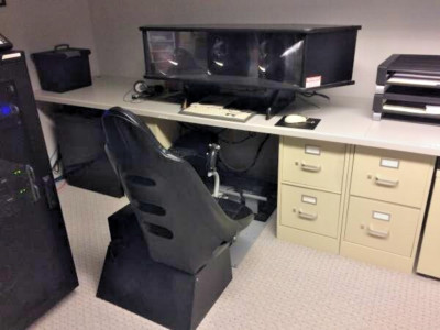 FLIGHT LINK HELICOPTER SIMULATOR SYSTEM WITH CHAIR, COMPUTER & BUG EYE ...