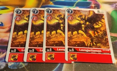 x4 Digimon LAVOGARITAMON BT2-016 Red Common TCG | eBay