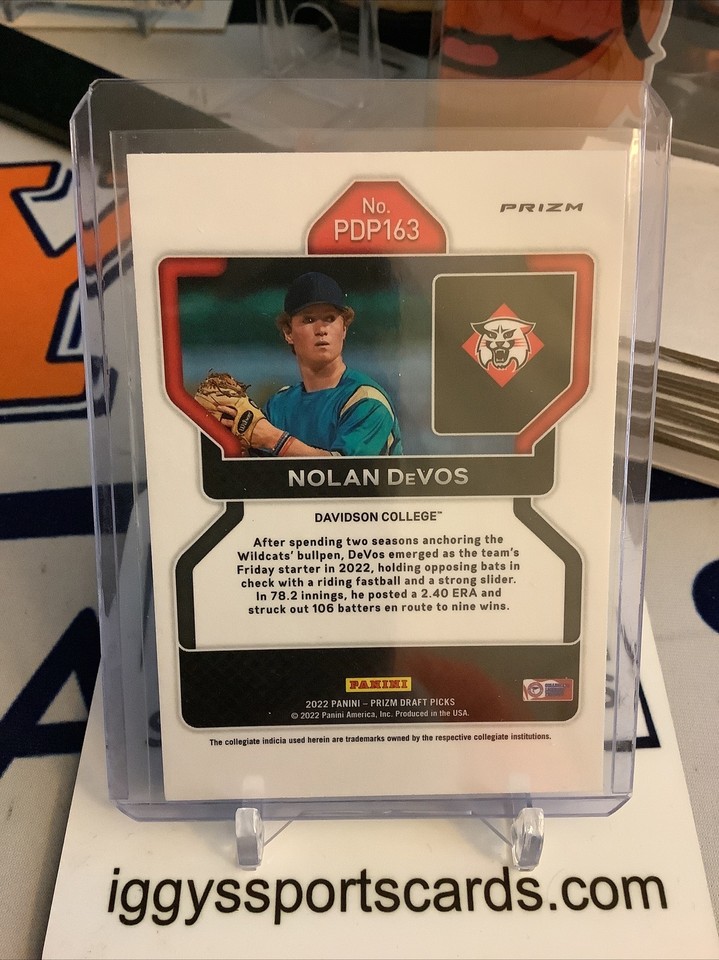 Nolan DeVos SILVER PRIZM 2022 Panini Prizm Draft Picks Baseball ...