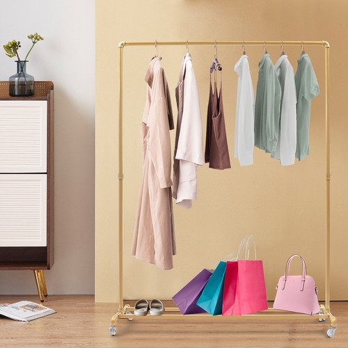 Industrial Vintage Style Clothes rack W/ Wheels Bottom Crossbar For ...