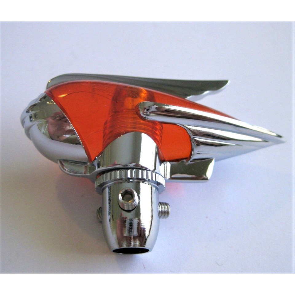 Amber Chrome Antenna Topper Vintage Classic Custom Hot Rod Lowrider Car ...