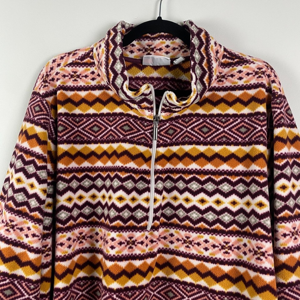 Denim & Co 1/4 Zip Fair Isle Fleece Pullover Size 3X Multicolor | eBay