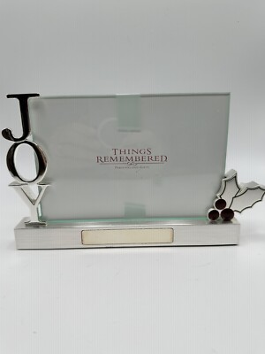 Things Remembered Christmas Picture Frame 4x6 JOY Holly Holiday Gift | eBay