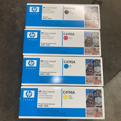 HP LaserJet C4191A / C4192A / C4193A / C4194A Toner Cartridge - SET OF ...