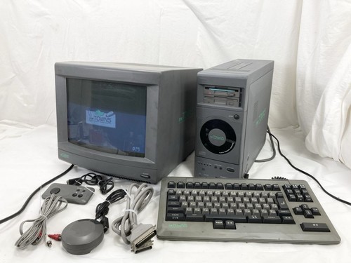 Fujitsu FM-TOWNS Model 2H Computer Lot CRT Keyboard Mouse Gamepad Only ...