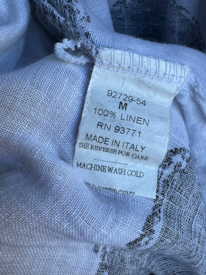 100% Linen 3/4 Bell Sleeve Open Front Cover Up Lace Trim Made in Italy ...