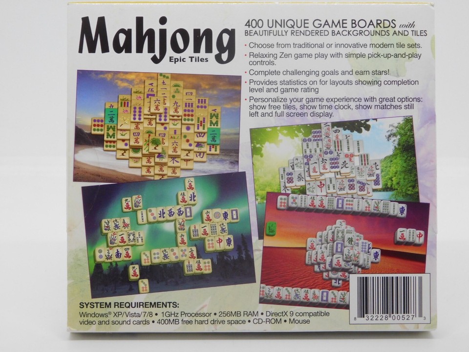CD Rom Mahjong Epic Tiles 2014 Rated E On Hand 400 Games | eBay
