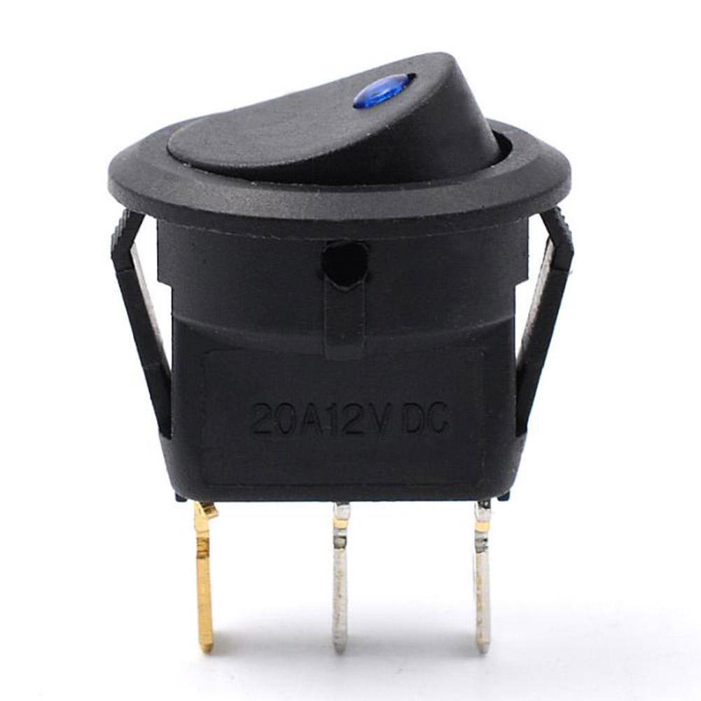 3 Models LED DIY Round Light Rocker Switch Power Button Switches (Blue ...