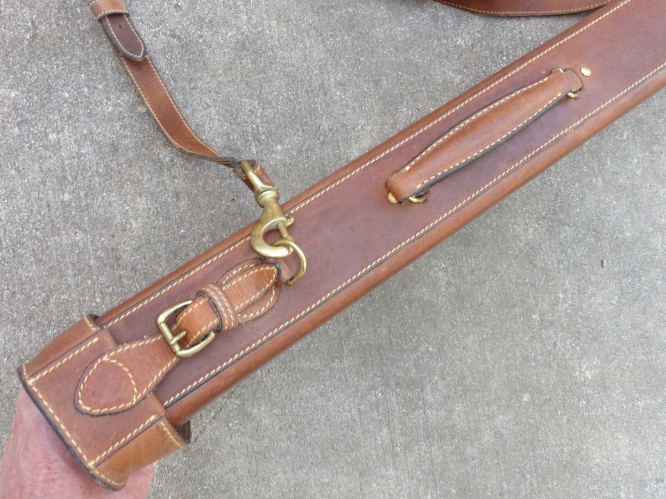 HOLLAND BROTHERS Leather Takedown Shotgun Case Leg-O-Mutton USA Vintage ...