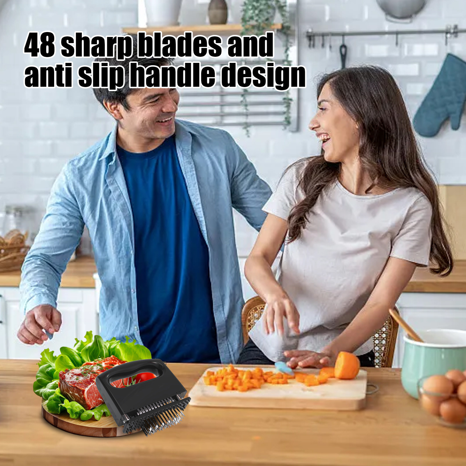 Stainless Steel Steak Meat Tenderizer Chicken Pouch Hole Needle Cooking ...