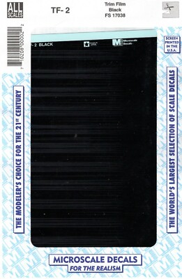 All Scale Microscale TF-2 Black Trim Film Solid Color Decal Sheet | eBay