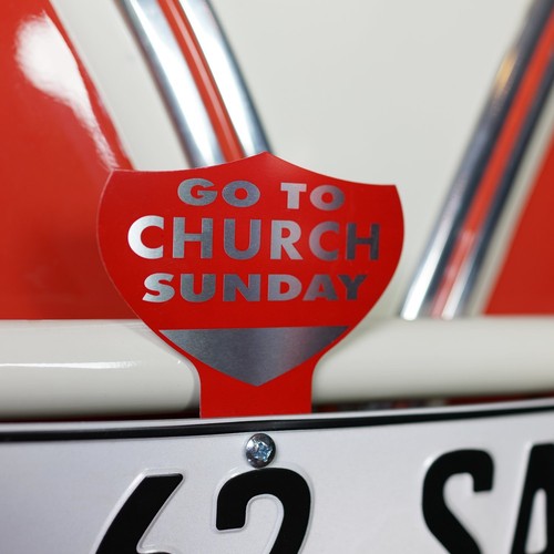 Go To Church Sunday License Plate Topper fits samba bus split oval ...