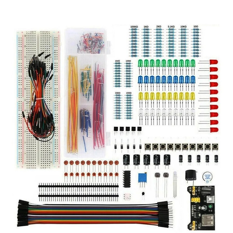 830Pcs DIY Electronic Starter Kit for Arduino UNO R3 with Breadboard ...
