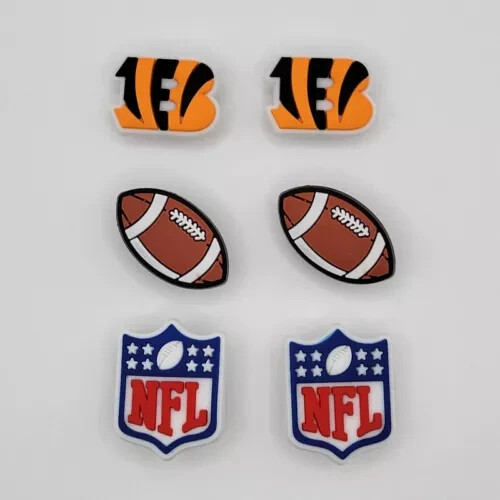 *NFL SET OF 6 CINCINNATI BENGALS FOOTBALL HI QUALITY shoe charms for ...