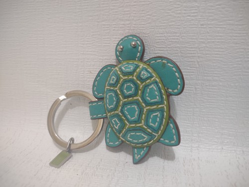 Coach Turtle Keychain Key Ring Leather Blue Green Key Chain | eBay