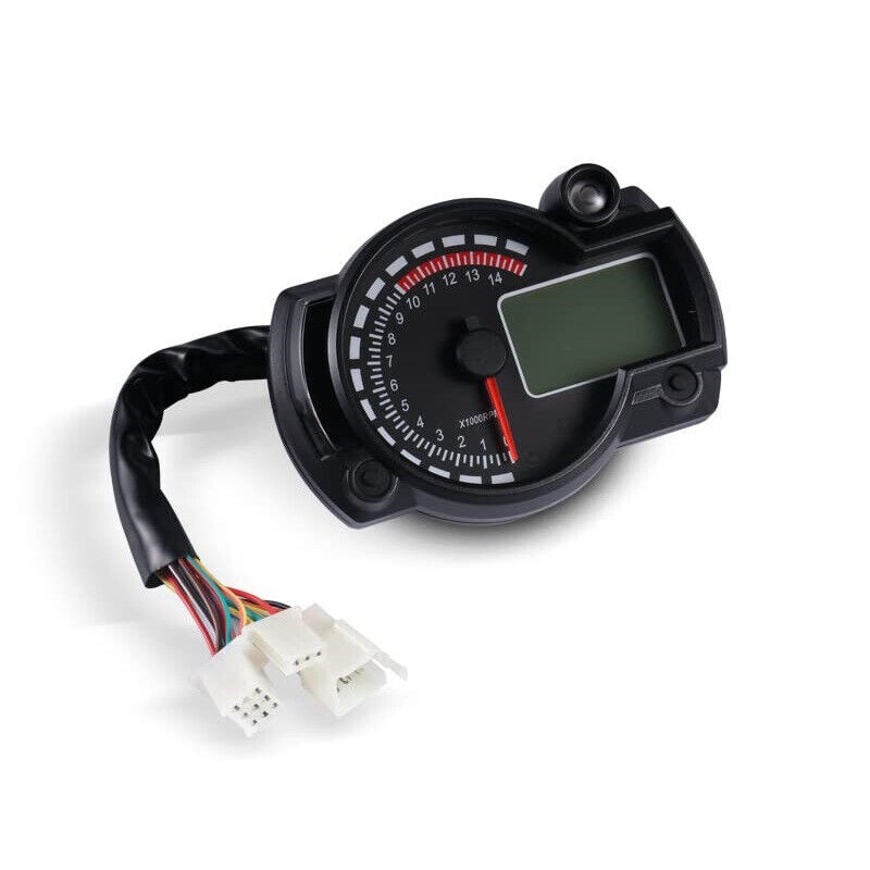 LCD Digit 15000rpm Motorcycle Speedometer Tachometer Gauge Odometer ...