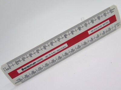 Staedtler Oval Scale Ruler w/ Sleeve 150mm Engineering 561 75 3AU ...