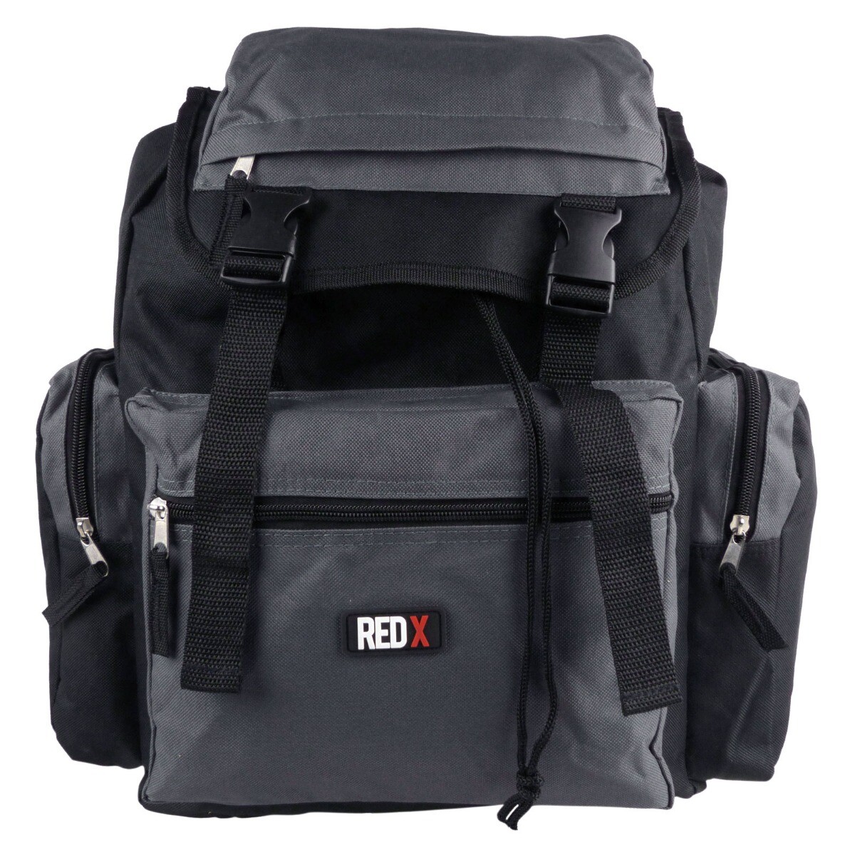 Mens Boys Black/Grey Backpack by RED X ® Rucksack School College Uni ...