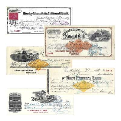Vintage Colorado Bank Checks // 1800's Era // Set of 5 | eBay
