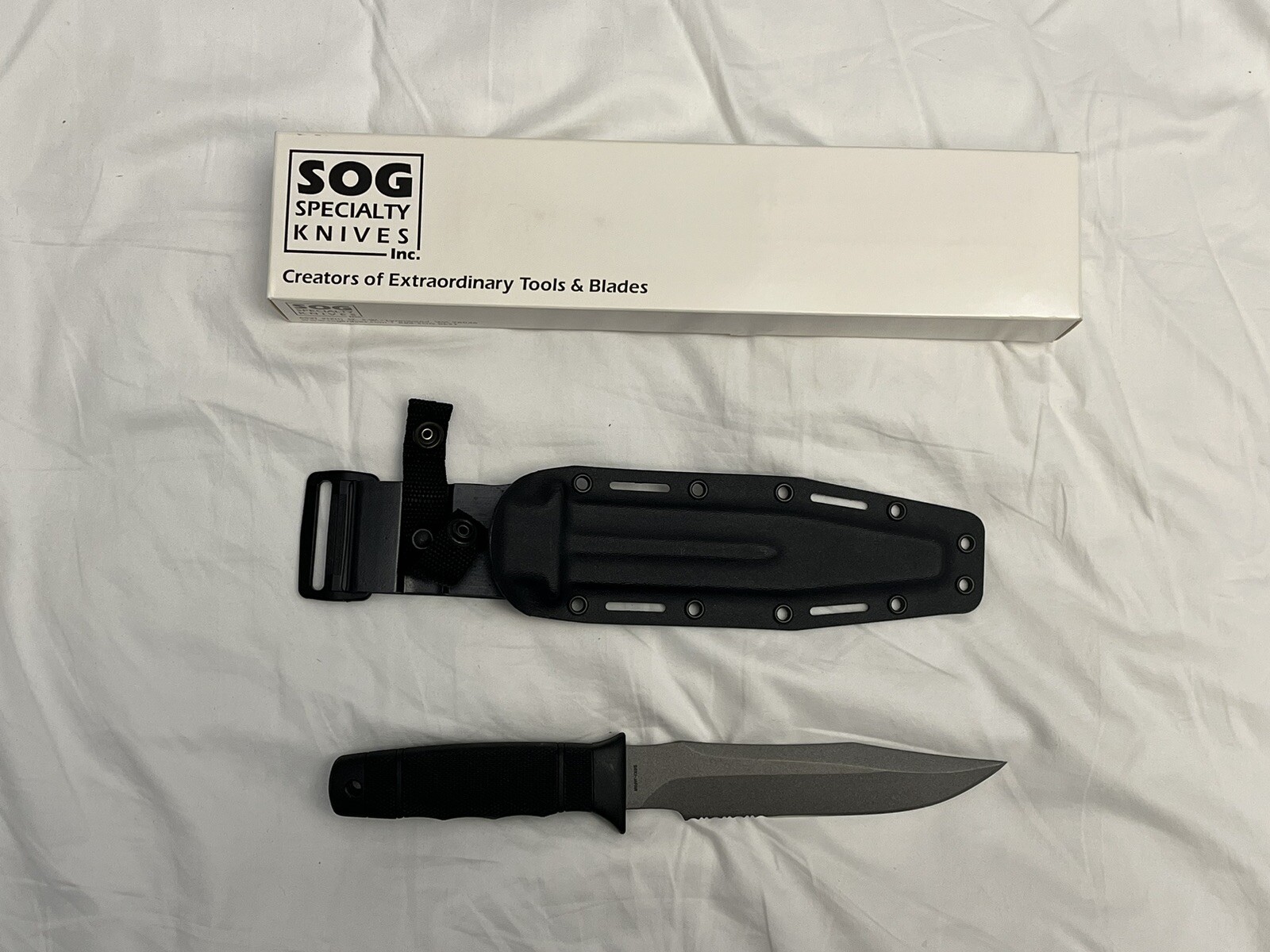 BRAND NEW NOS Rare SOG Navy Seal S37 Fixed Blade Seki-Japan W/ Sheath ...