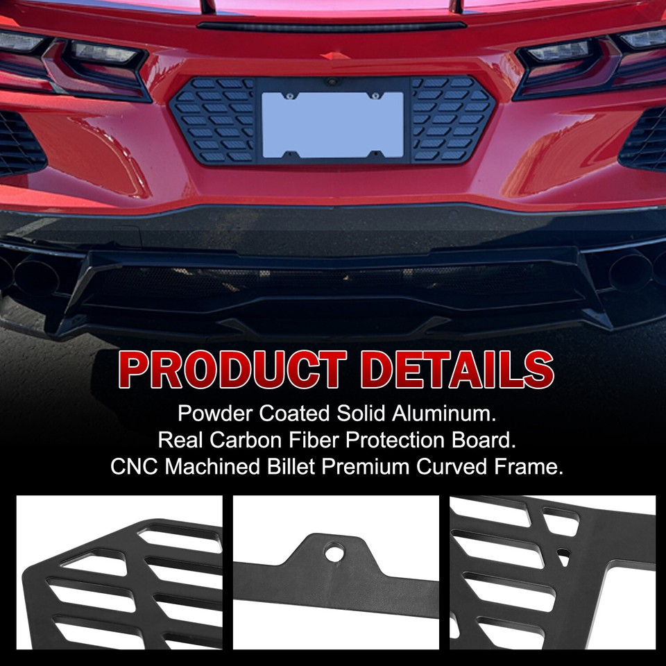 Rear Number License Plate Frame for C8 Corvette Carbon Fiber Flash 2020 ...