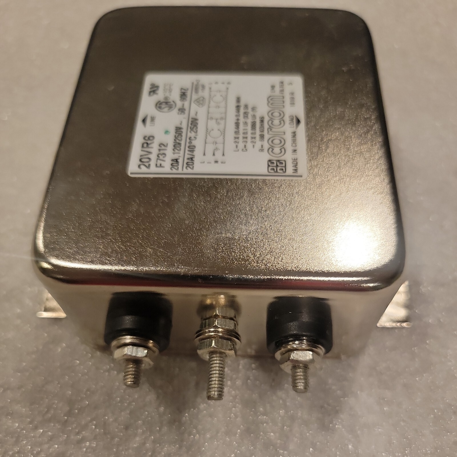 Corcom EMI Filter 20VR6 F7312, Power Line,Premium Performance,Dual ...