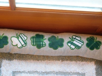 Shamrock Covered Weighted Door Draft Blocker, Foam Filled, Shamrocks ...