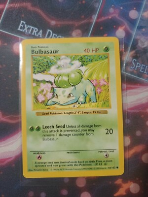 Shadowless Bulbasaur 44/102 Pokemon Base Set, Length Error NM | eBay
