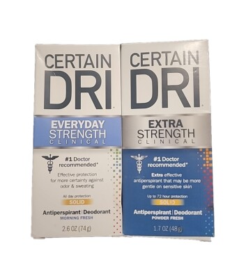 2 Certain Dri Extra Strength Clinical Antiperspirant Powder Fresh ...