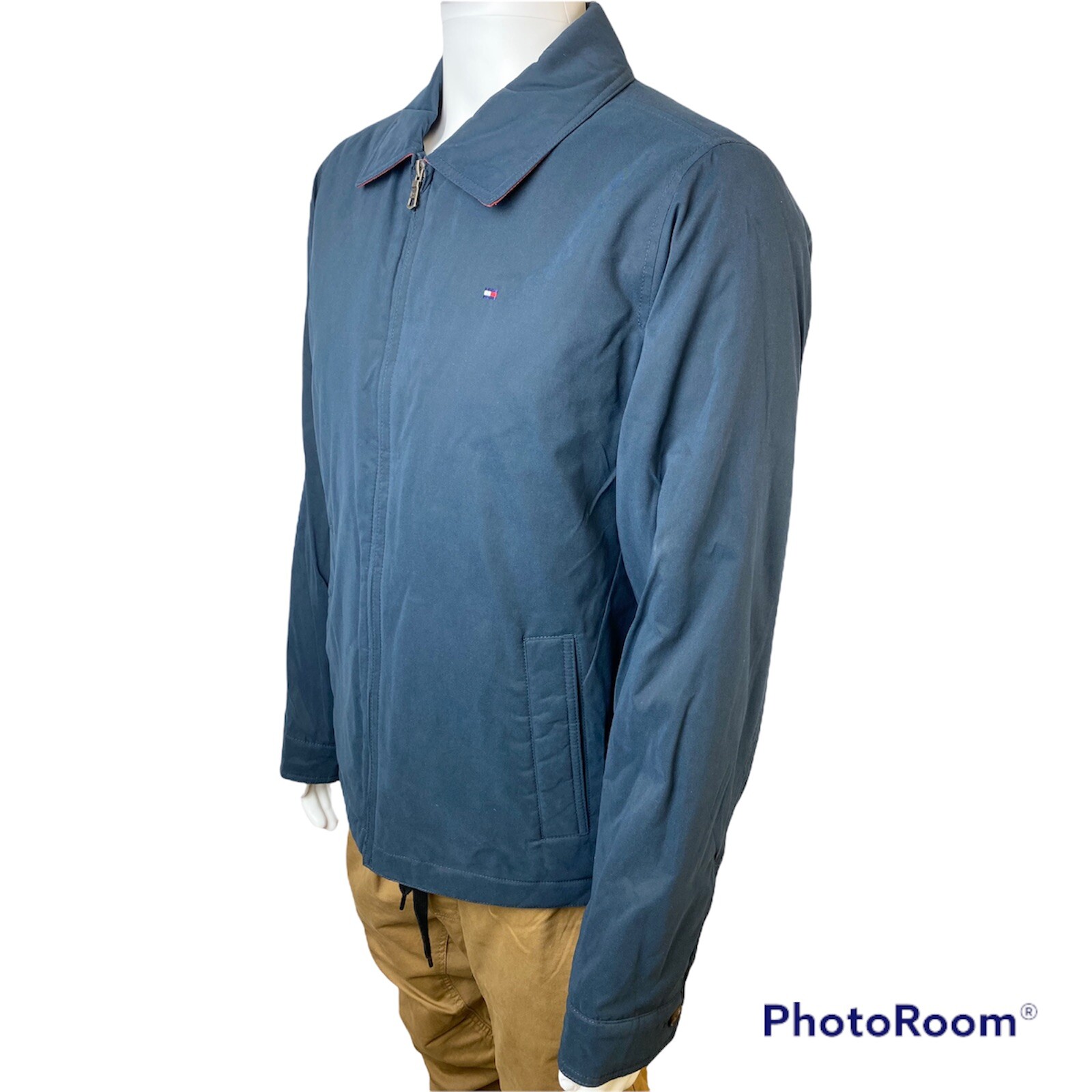 Tommy Hilfiger Mens Classic Front Zip Filled Micro-Twill Jacket ...